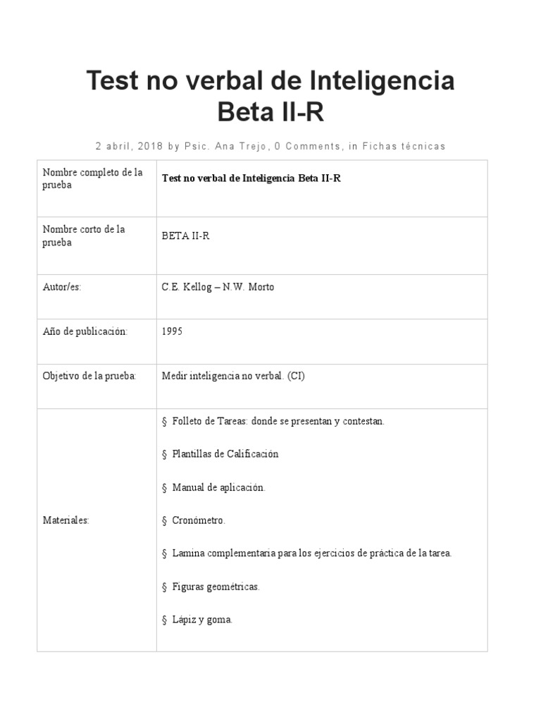 Beta Ii R | PDF | Percepción | Inteligencia