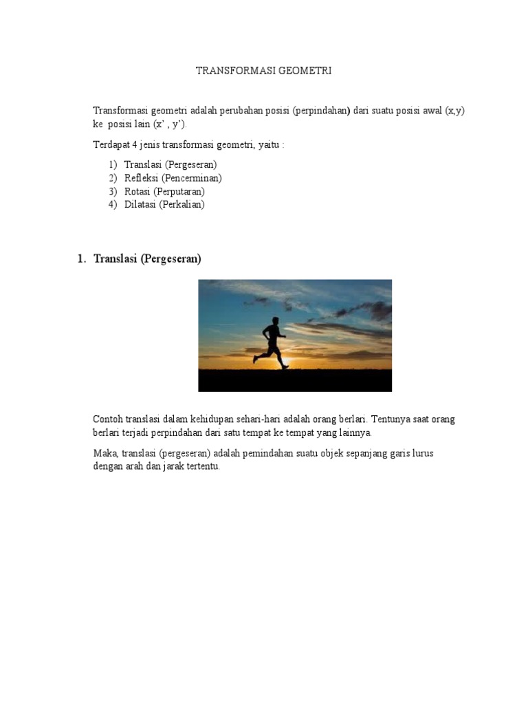 Transformasi Geometri: Jenis dan Contoh | PDF