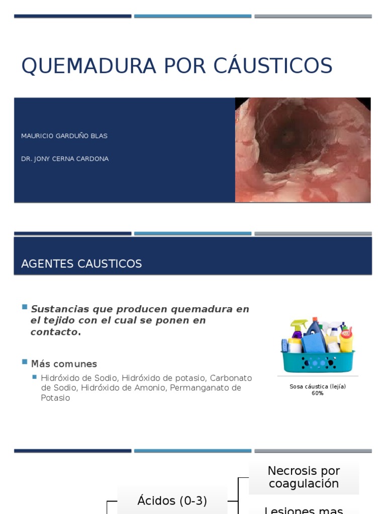 Quemadura Por Causticos | PDF | Quemar | Especialidades Medicas