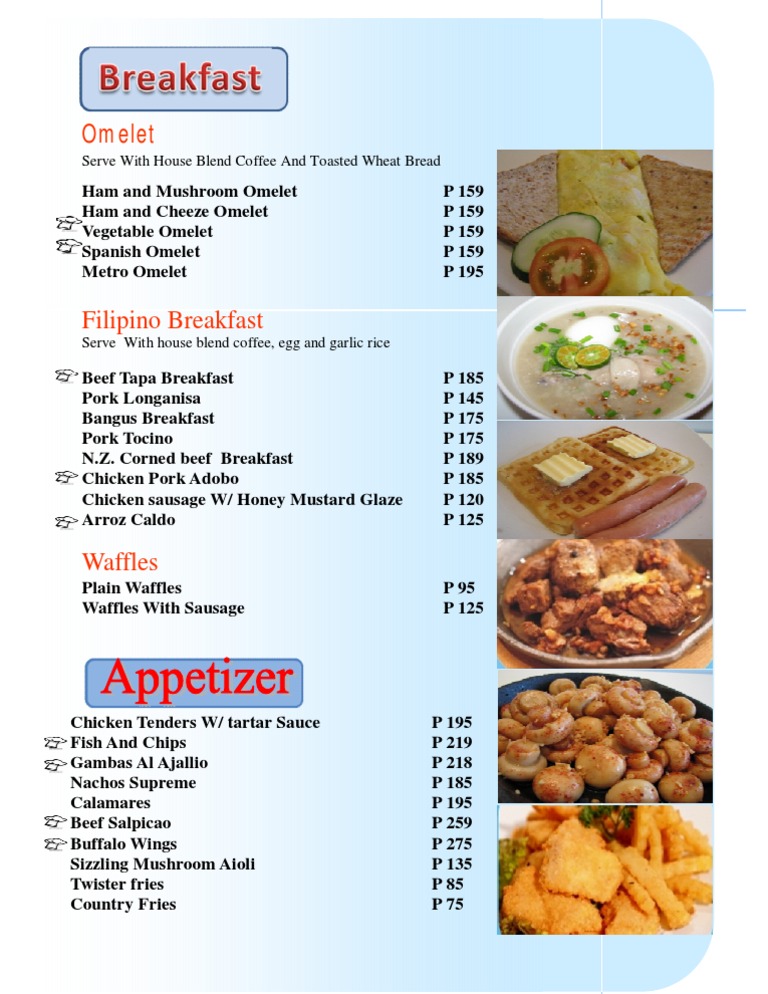 Breakfast Menu Blue | PDF