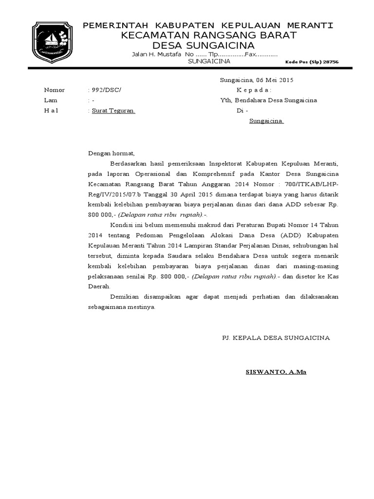 Surat Teguran | PDF