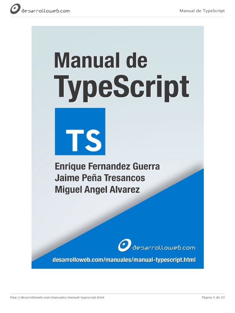 Manual De Typescript Pdf Pdf Lenguaje De Programación Script Java
