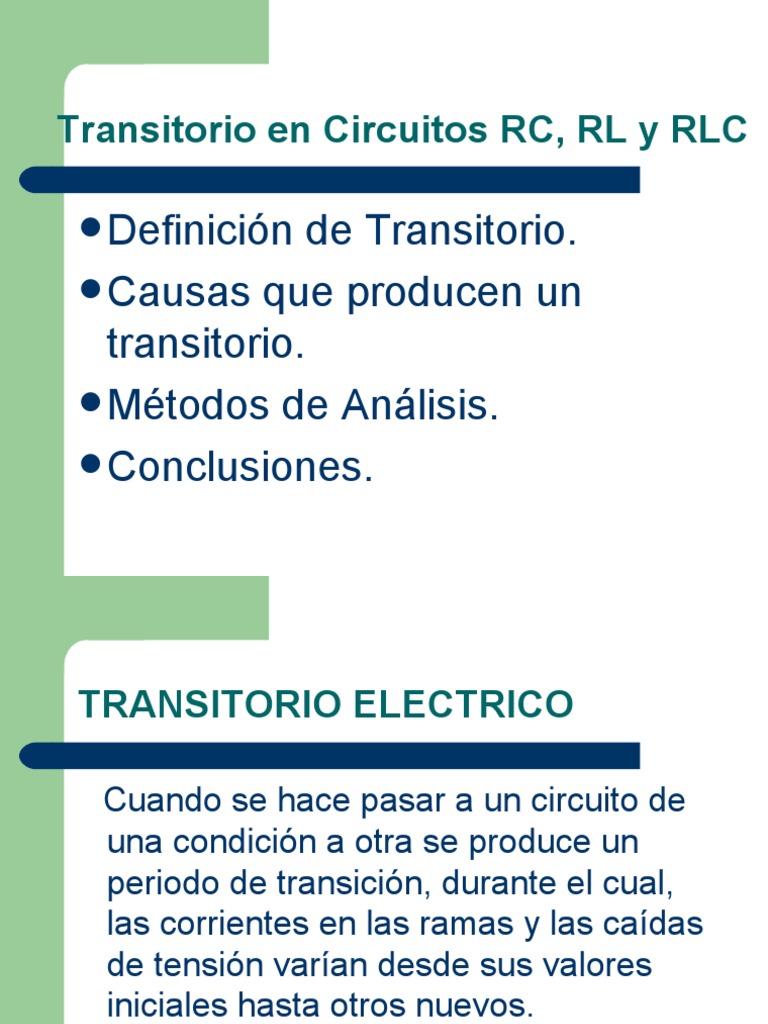 Transitorio Electrico | PDF | voltaje | Red eléctrica