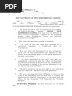 Joint Affidavit of Two Disinterested Parties | PDF | Kinship And ...