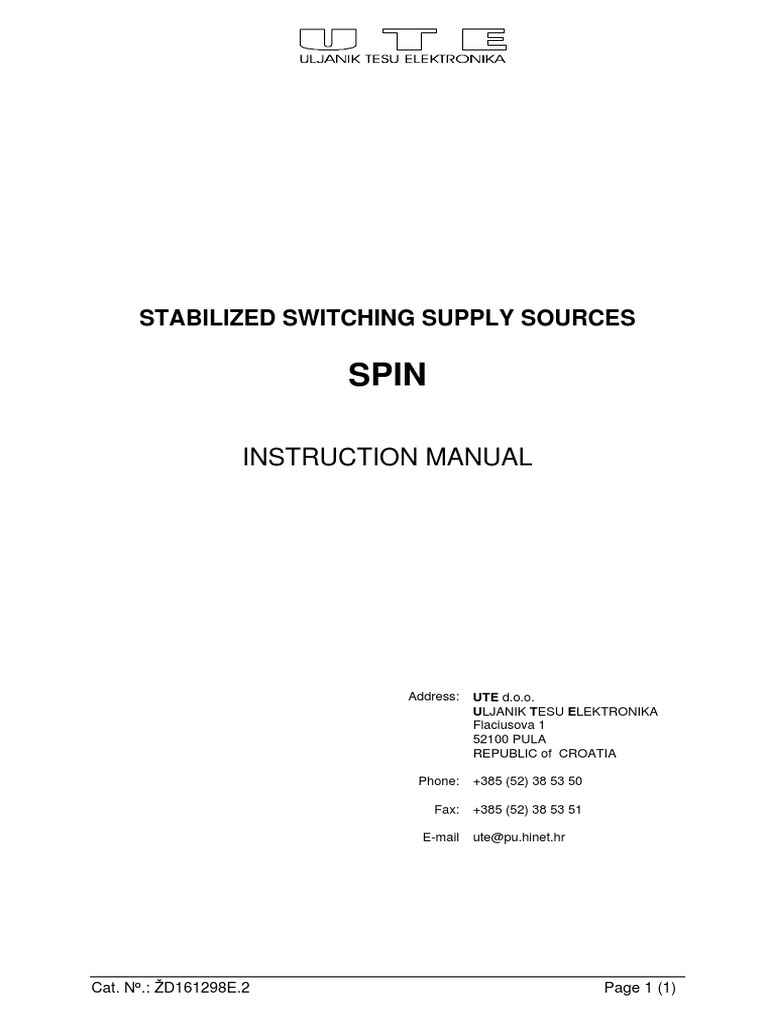 SPIN Battery Charger Regulator | PDF | Rectifier | Battery Charger