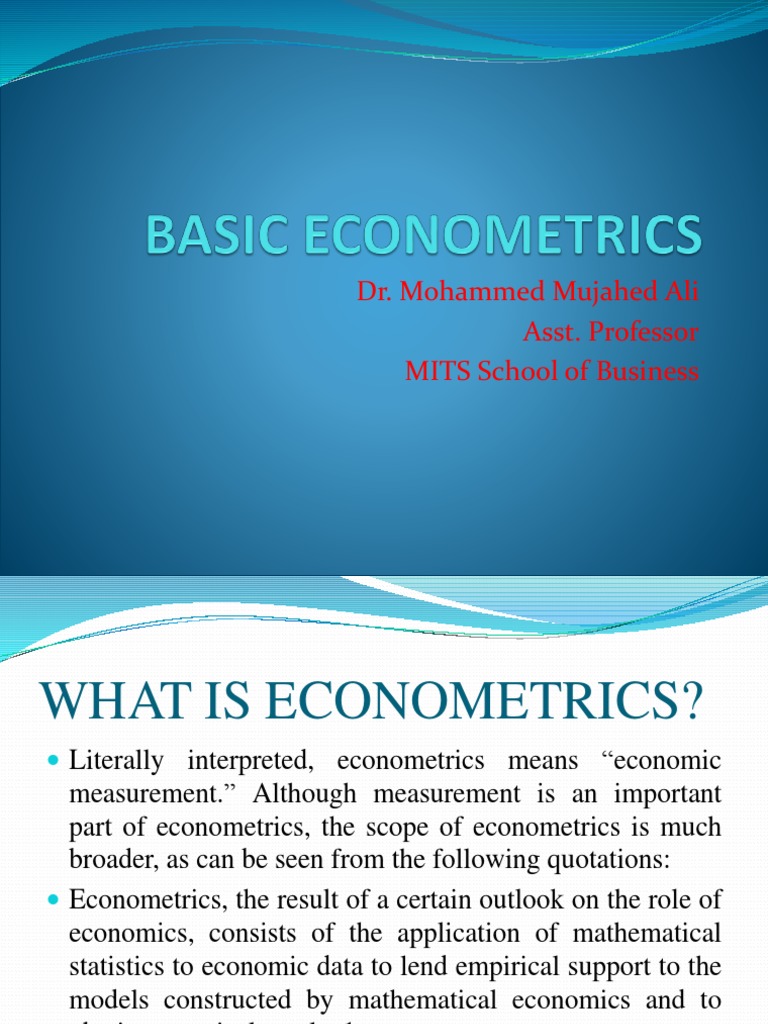 Basic Econometrics Intro Mujahed | PDF | Econometrics | Statistics