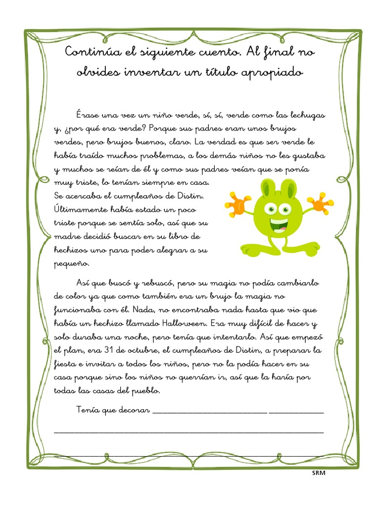 Escritura Creativa Especial Halloween Lectura 3 | PDF