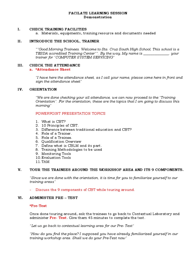 Facilate Learning Session Demo | PDF | Educational Technology | Cognition