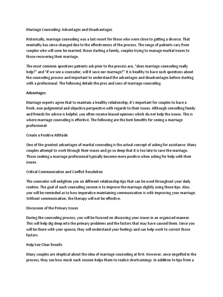 Marriage Counseling | PDF | Marriage | Psychotherapy