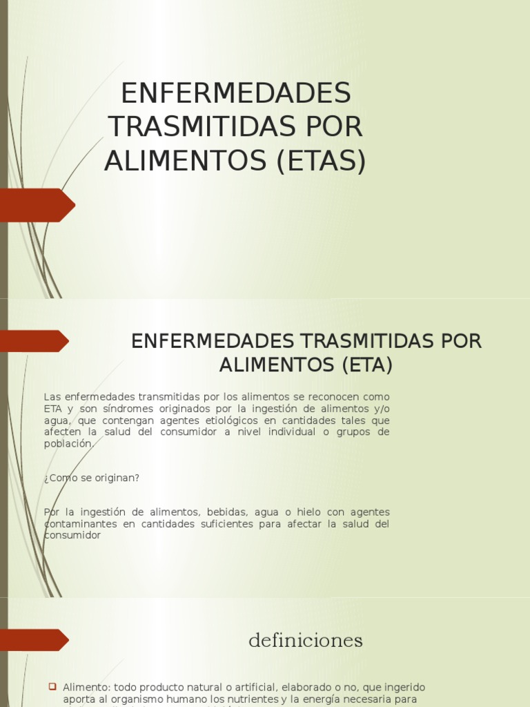 Enfermedades Trasmitidas Por Alimentos (Etas) | PDF | Enfermedades ...