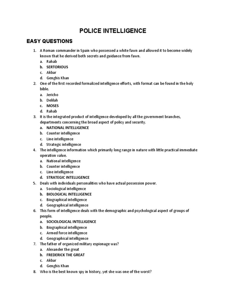 Police Intelligence | PDF | Espionage | Classified Information