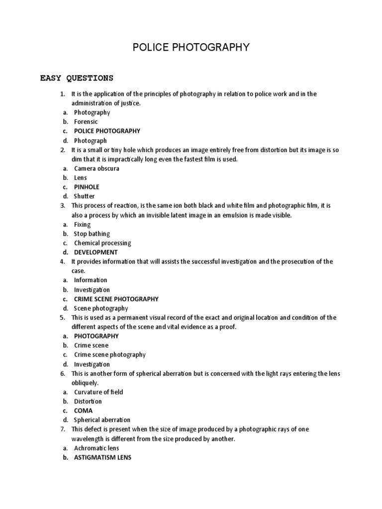 Police Photography | Download Free PDF | Camera | Film Speed