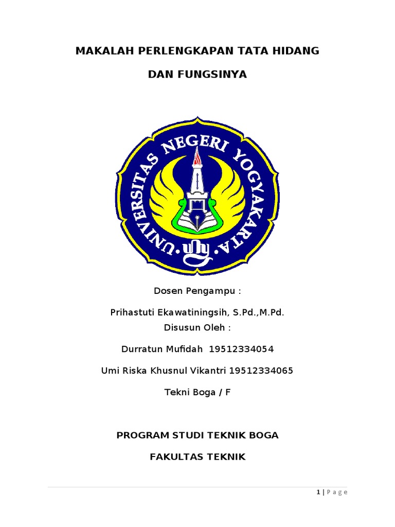 Perlengkapan dan Fungsi Tata Hidang | PDF | Karier & Perkembangan