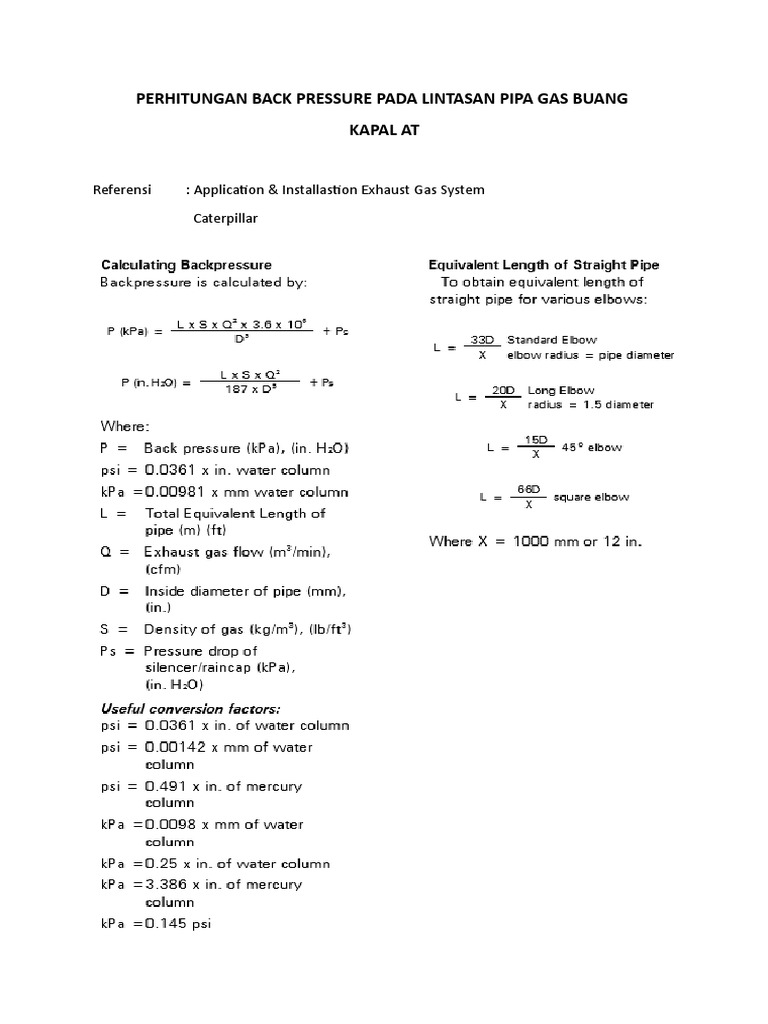 Perhitungan Back Pressure | PDF