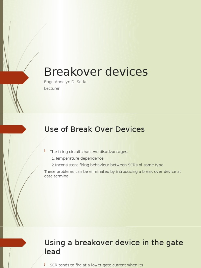 Breakover Devices | PDF | Rectifier | Semiconductor Devices
