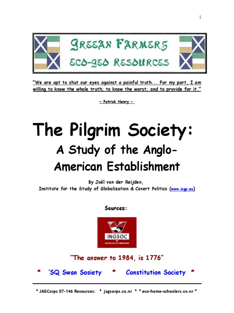 The Pilgrim Society A Study of The Anglo American Establishment | PDF ...