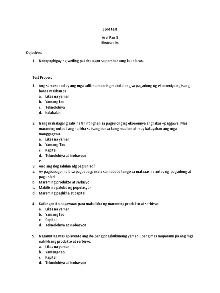 Spot Test | PDF