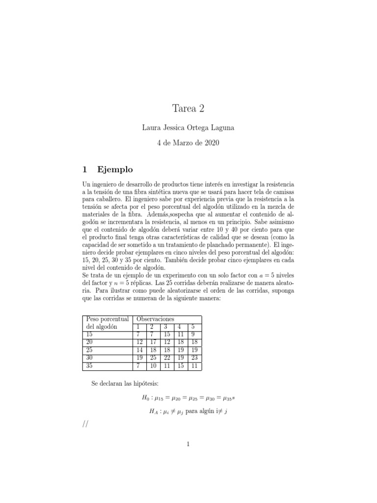 Tarea 2 DE | PDF | Algodón | Polímeros orgánicos