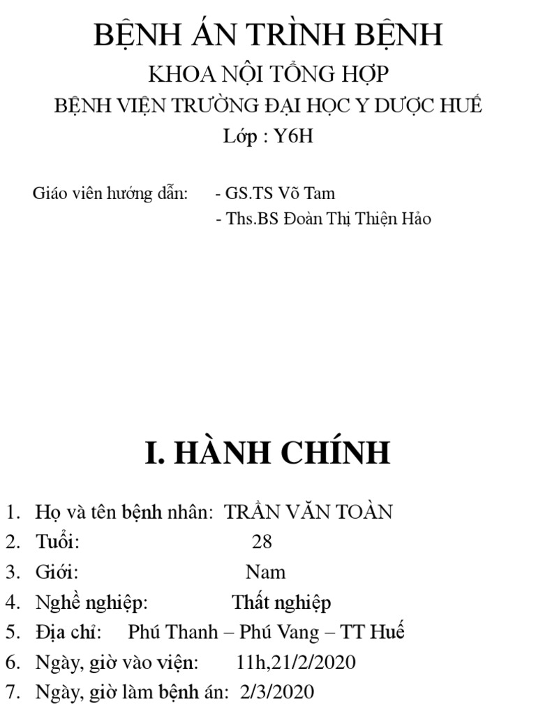 TRÌNH BỆNH Y6H-đã chuyển đổi PDF | PDF
