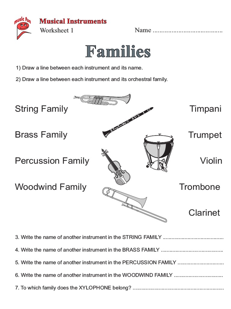 Brass Family Worksheet
