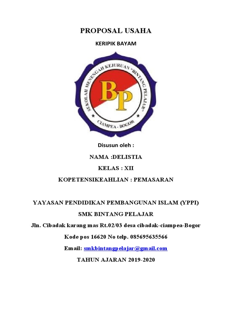 Contoh Proposal Produk SMK Pemasaran | PDF