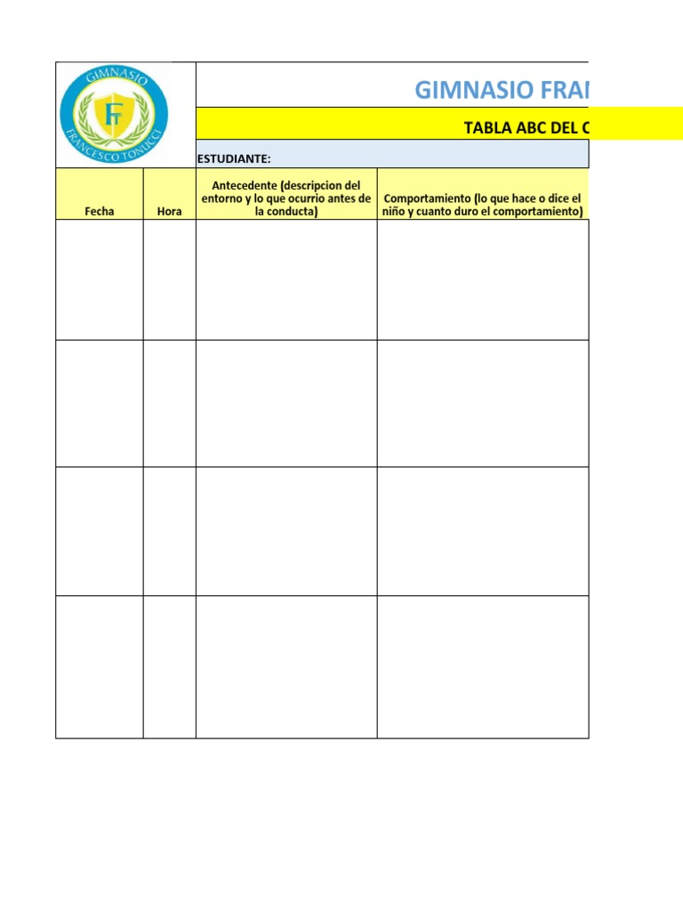 Formato Abc Del Comportamiento | PDF