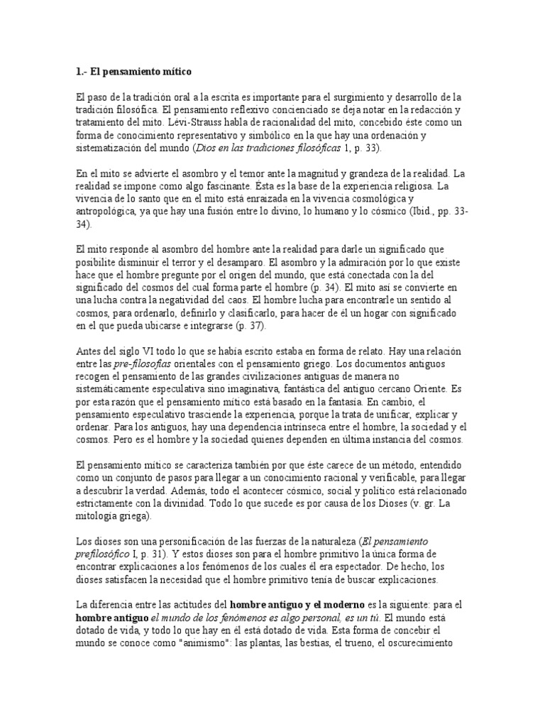 Historia Del Pensamiento Primitivo | PDF | Razón | Conocimiento