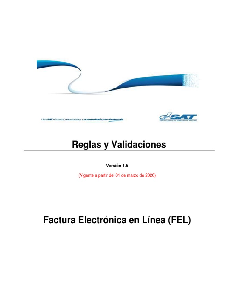 Fel Reglas y Validaciones v1 5 PDF | PDF | Factura | Servicios (economía)