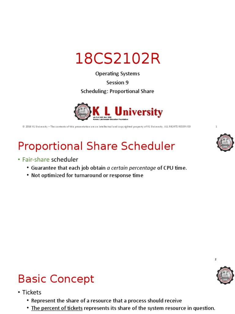 Scheduling Proportional Share | PDF | Scheduling (Computing) | Areas Of Computer Science