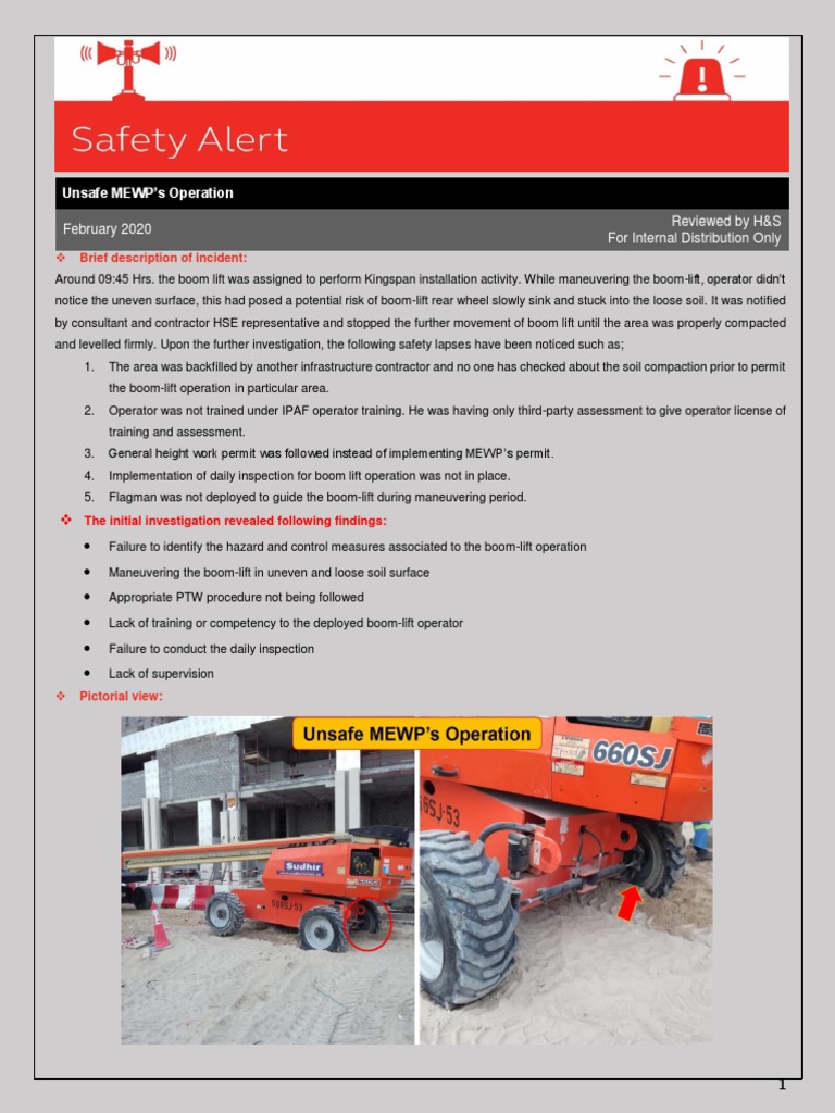 Safety Alert 304 - Unsafe MEWP's Operation | PDF | Safety | Business