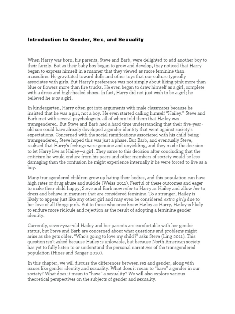 Introduction To Gender Sex and Sexuality | PDF | Homosexuality | Sexual ...