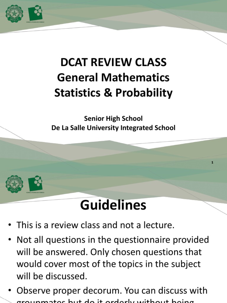 GENMATH and STATPRO - Review Materials | PDF | Asymptote | Mean