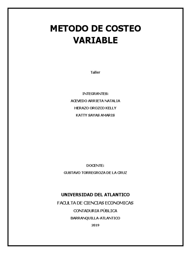 Metodo de Costeo Variable | PDF | Activo fijo | Presupuesto