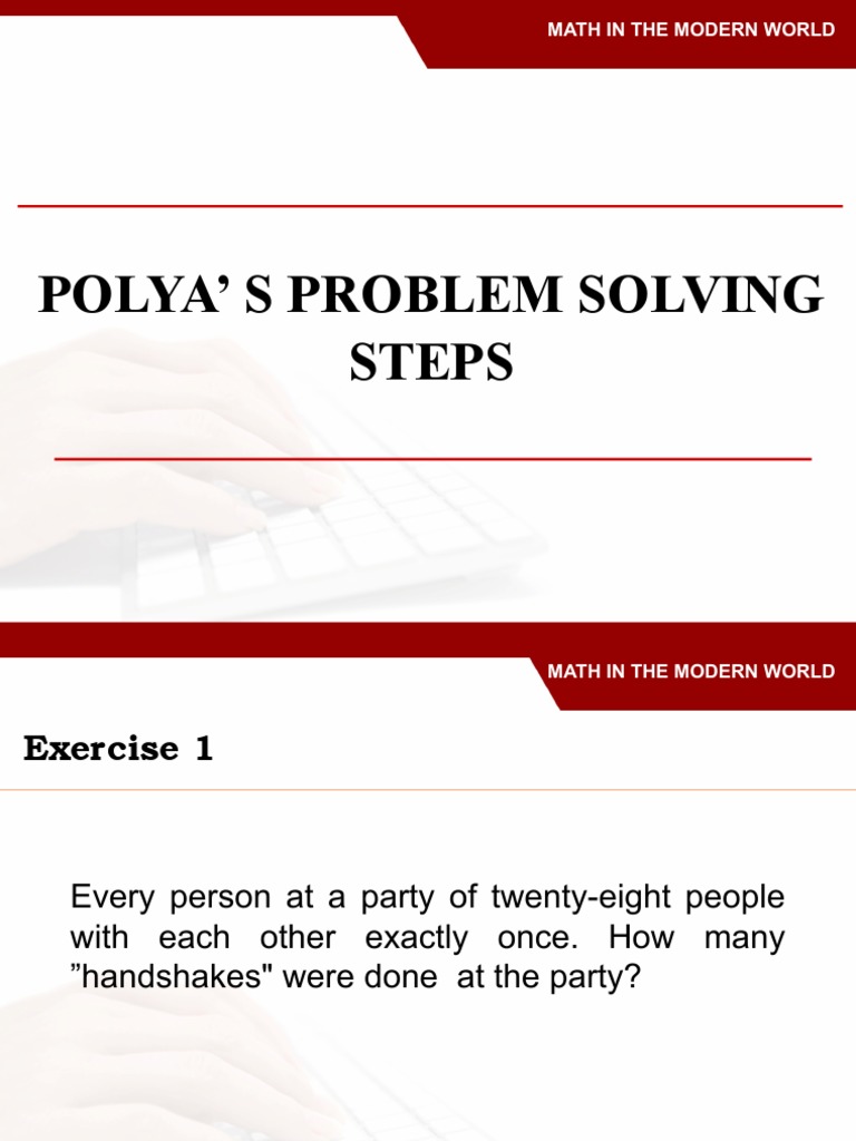 Polya's Problem Solving Steps | PDF