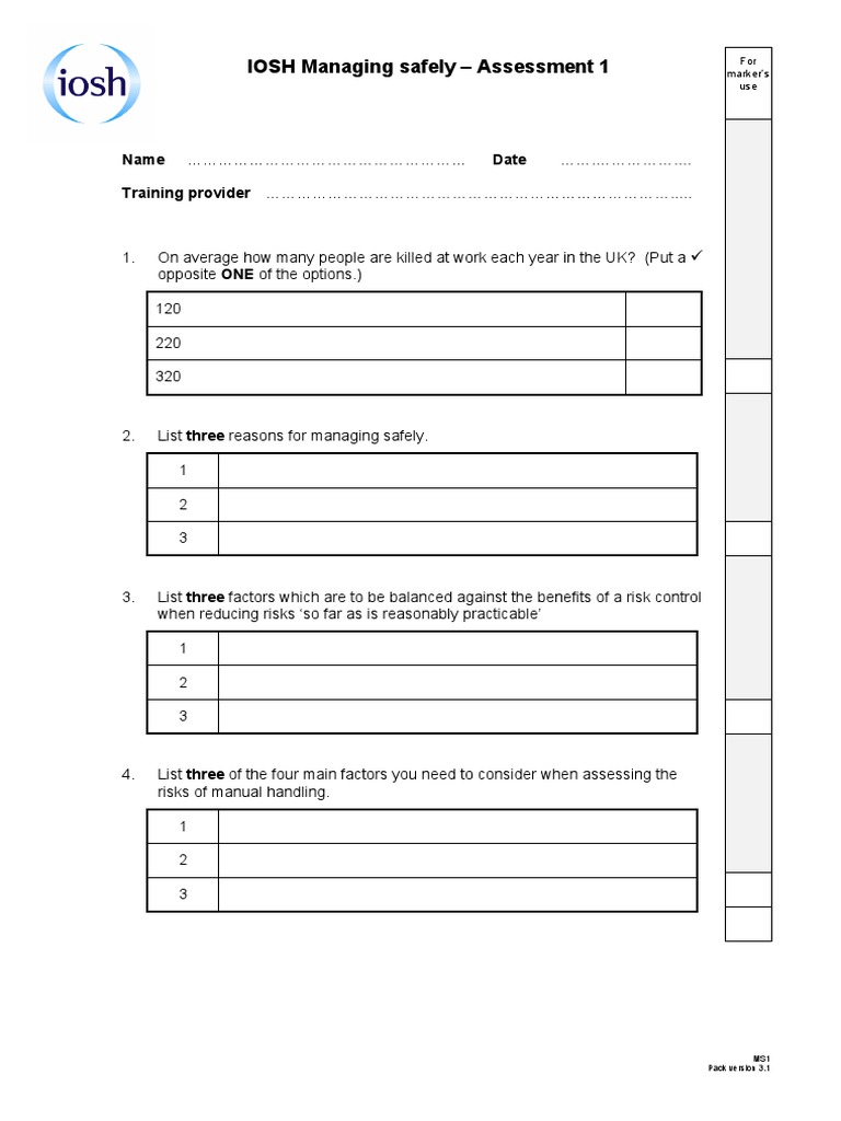 Paper IOSH PDF | PDF | Risk Assessment | Risk