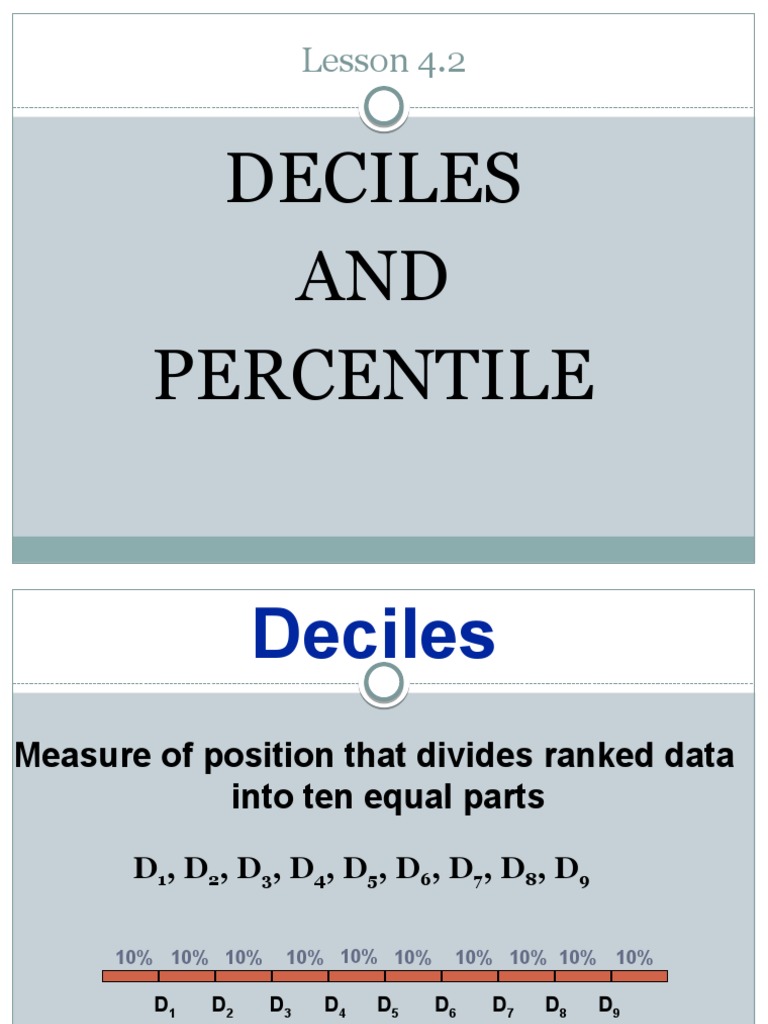 Lesson4.2 Deciles and Percentile | PDF | Percentile | Descriptive ...