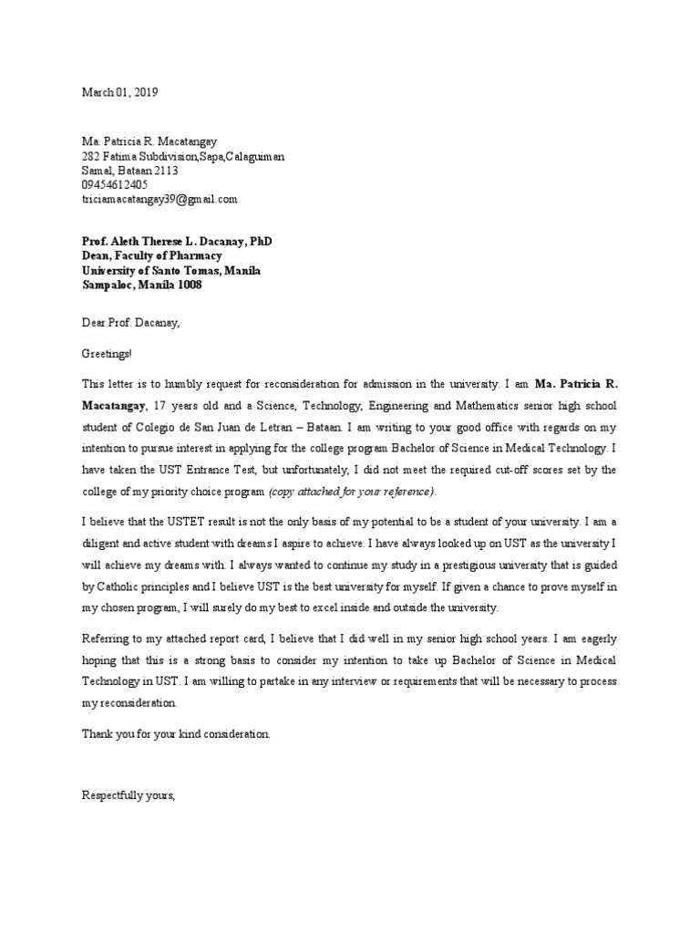 Recon Letter | PDF | University | Inquiry