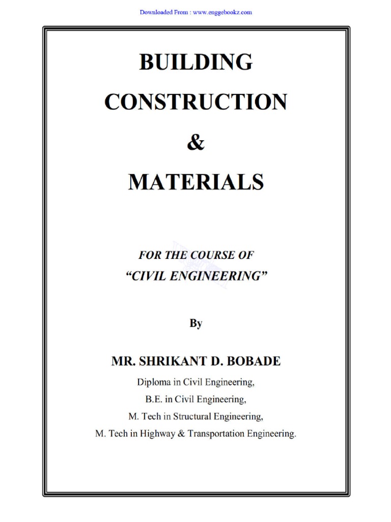 Building Construction and Materials Notes PDF | PDF