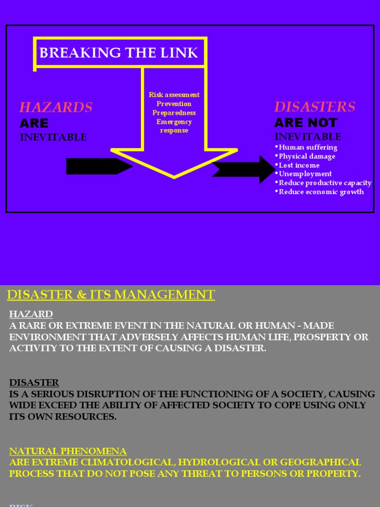 Breaking The Link: Hazards Disasters | PDF | Hazards | Emergency Management