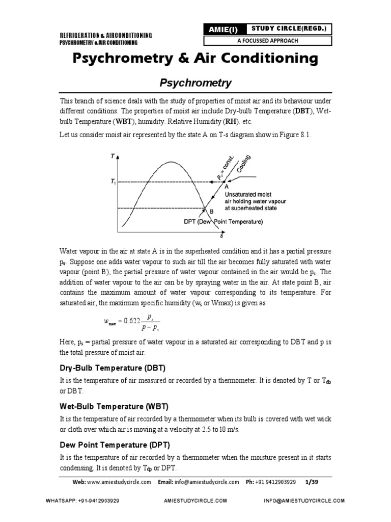 Psychrometry & Air Conditioning | PDF | Relative Humidity | Humidity