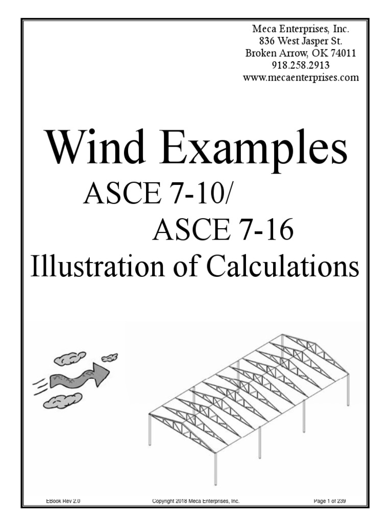Wind Load Calculation (ASCE 7-10) - 1 | PDF | Windward And Leeward | Wound