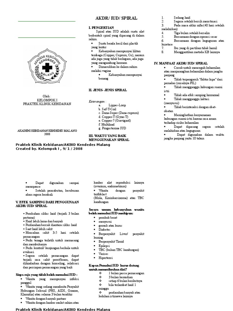 Leaflet KB IUD | PDF