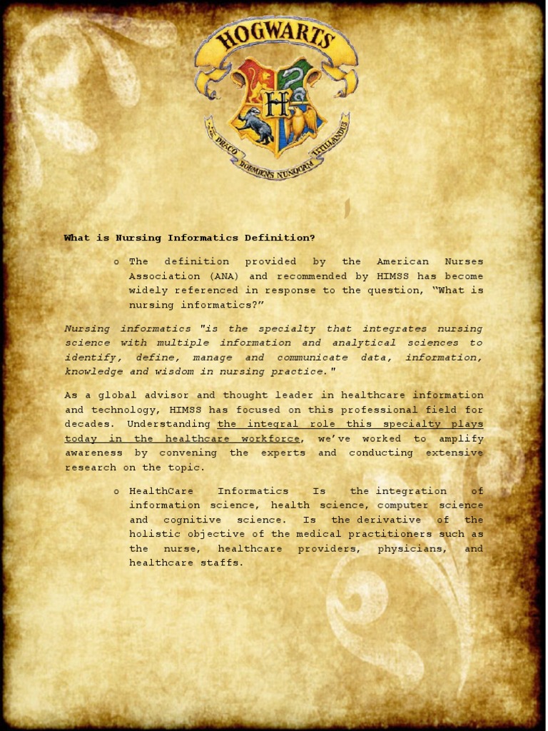 Nursing Informatics Definition and Roles | PDF | Health Informatics ...