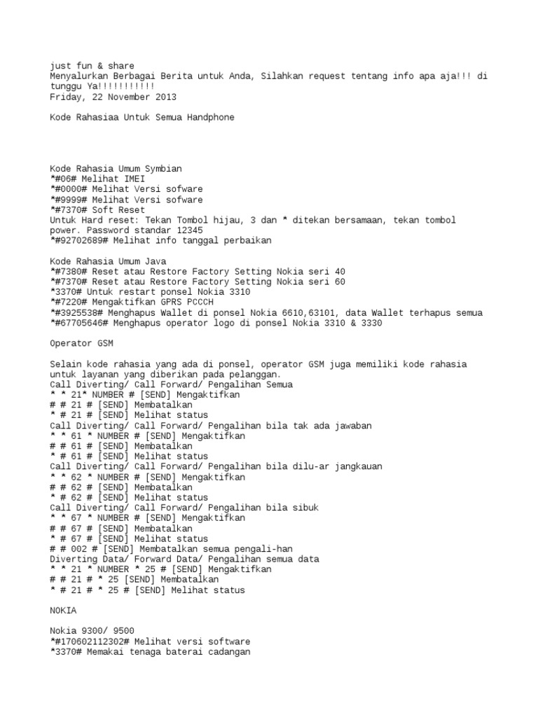 (Kode Rahasia) Just Fun & | PDF | Komputer | Teknologi & Rekayasa