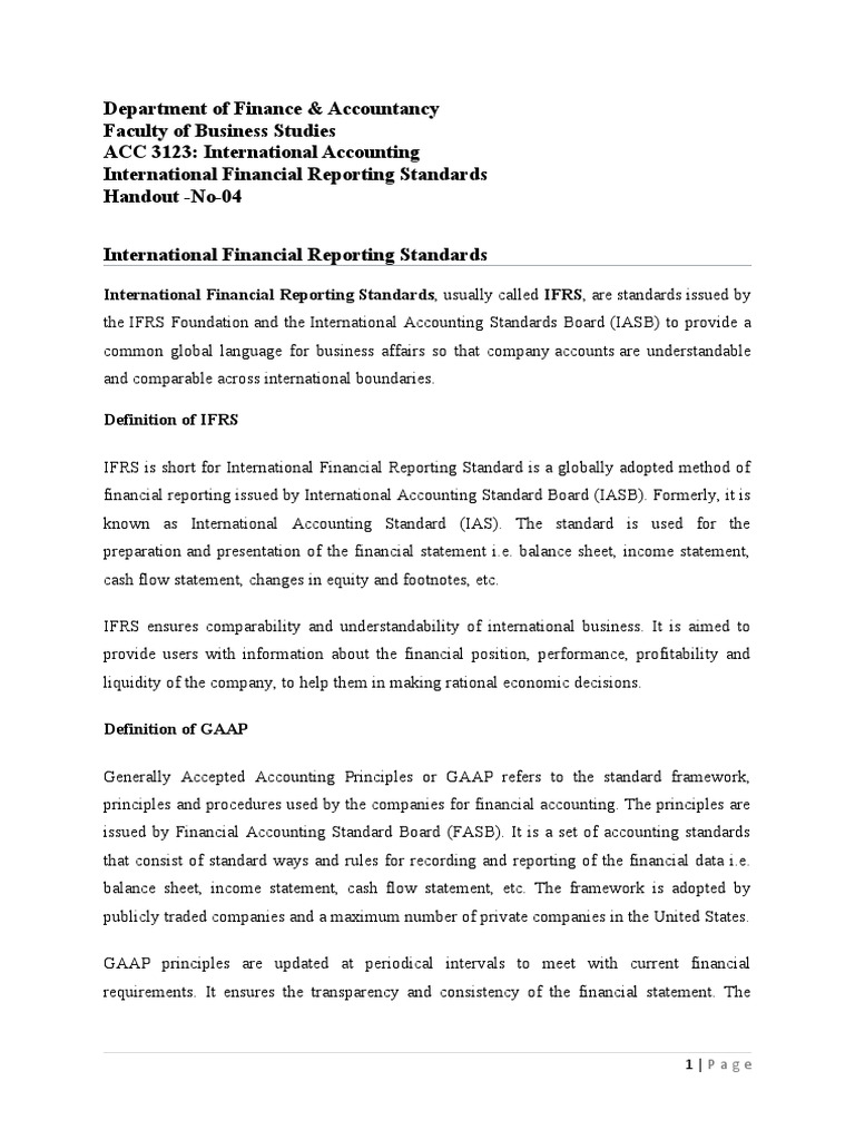 IAS | PDF | International Financial Reporting Standards | Financial ...