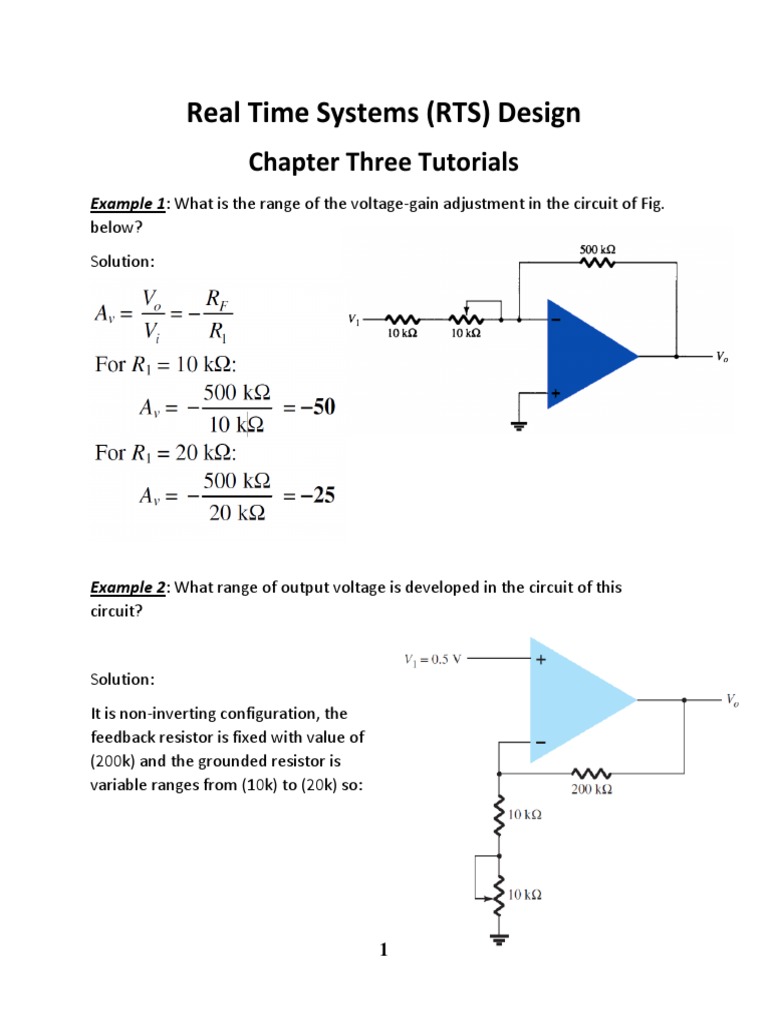Chapter Three Tutorials | PDF | Analog Circuits | Operational Amplifier