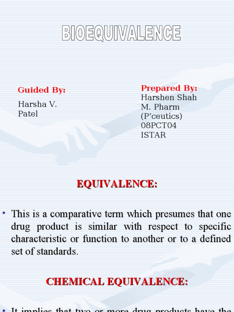 Bioequivalence | PDF | Bioavailability | Medicinal Chemistry