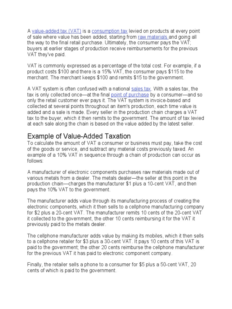 Understanding Value-Added Tax (VAT) | PDF | Value Added Tax | Sales Tax