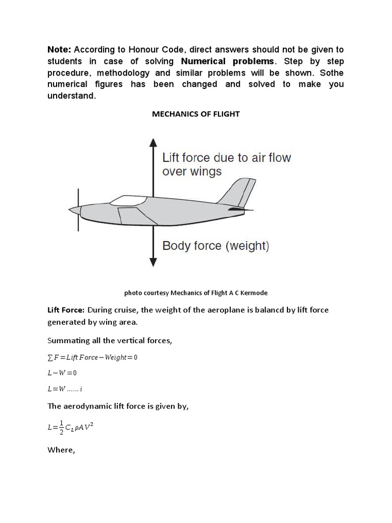Understanding Lift Force and Drag Coefficient in Aircraft Flight | PDF ...