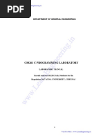 Programming in C Laboratory - CS3271 - Lab Manual | PDF | Computer Program | Programming